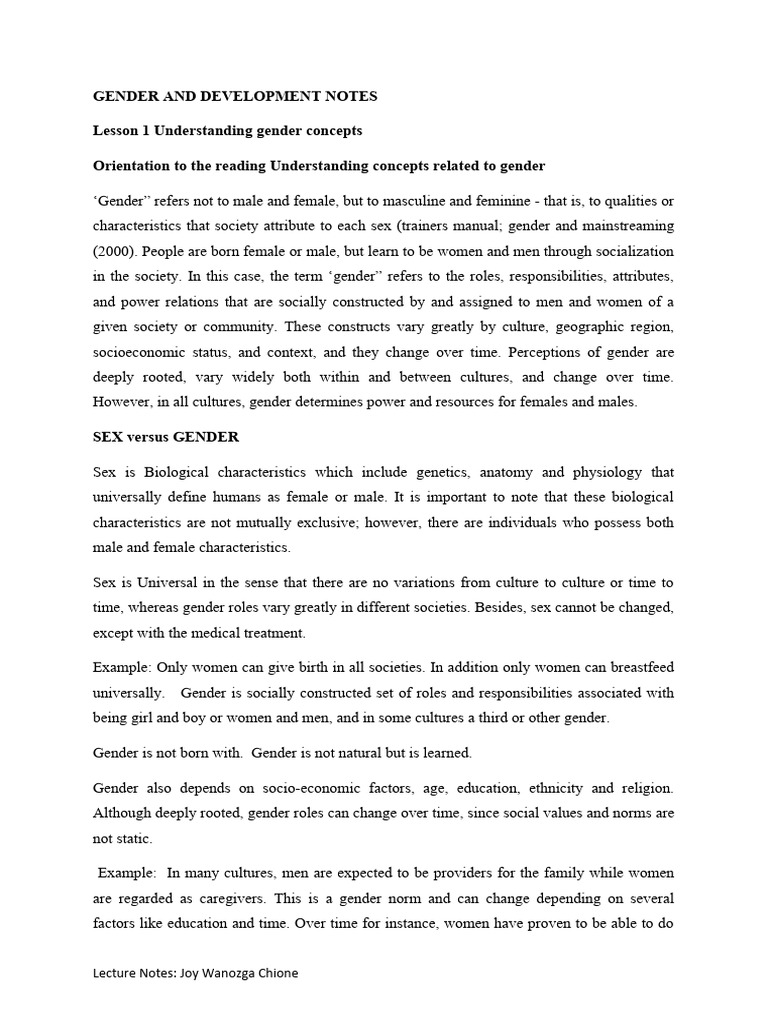 Gender Concepts and Inequality | PDF | Discrimination | Gender Studies