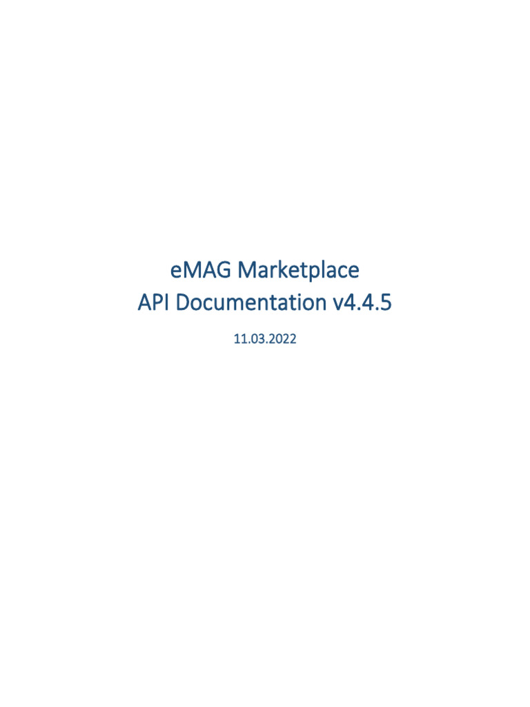 EMAG Marketplace API Documentation v4.4.5 | PDF | Computing