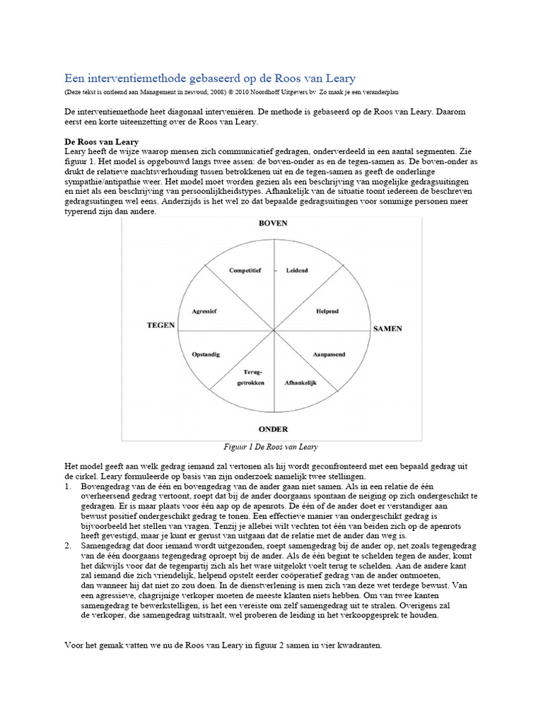 Een interventiemethode gebaseerd op de Roos van Leary | PDF