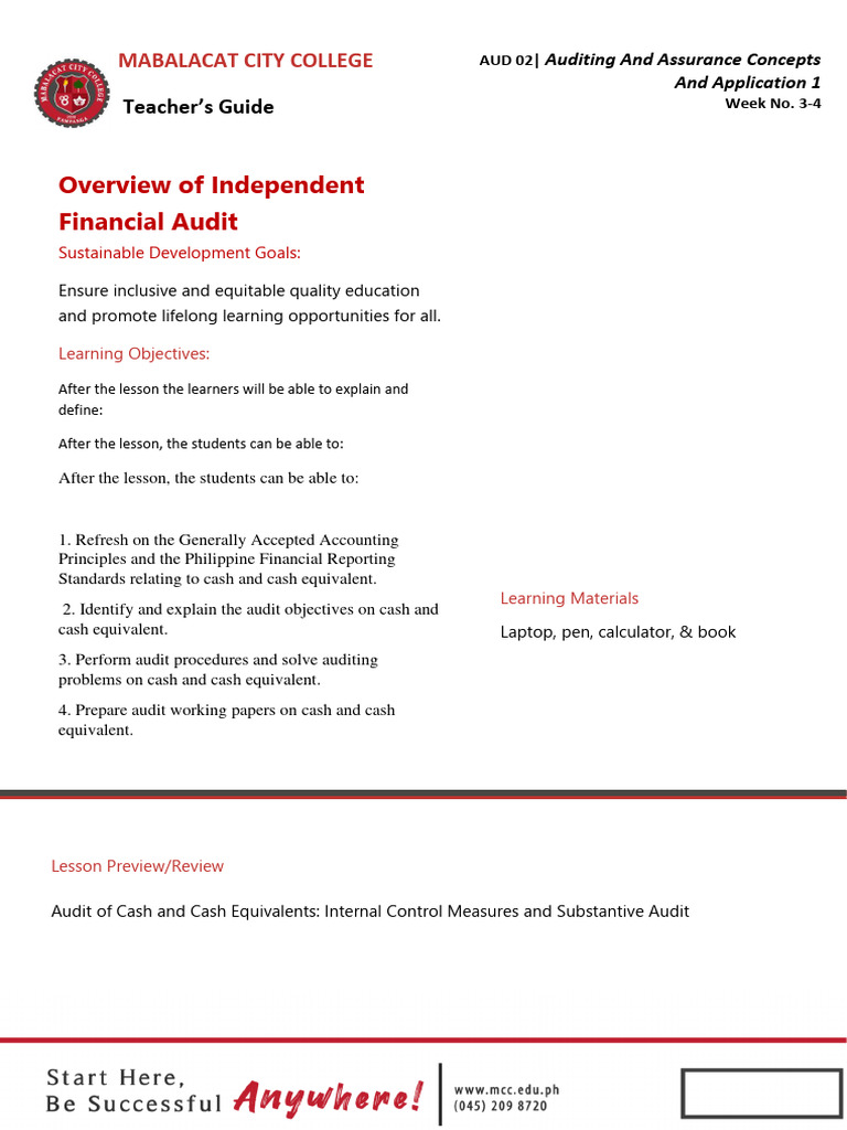 AUD 2 Audit of Cash and Cash Equivalent | PDF | Audit | Banks