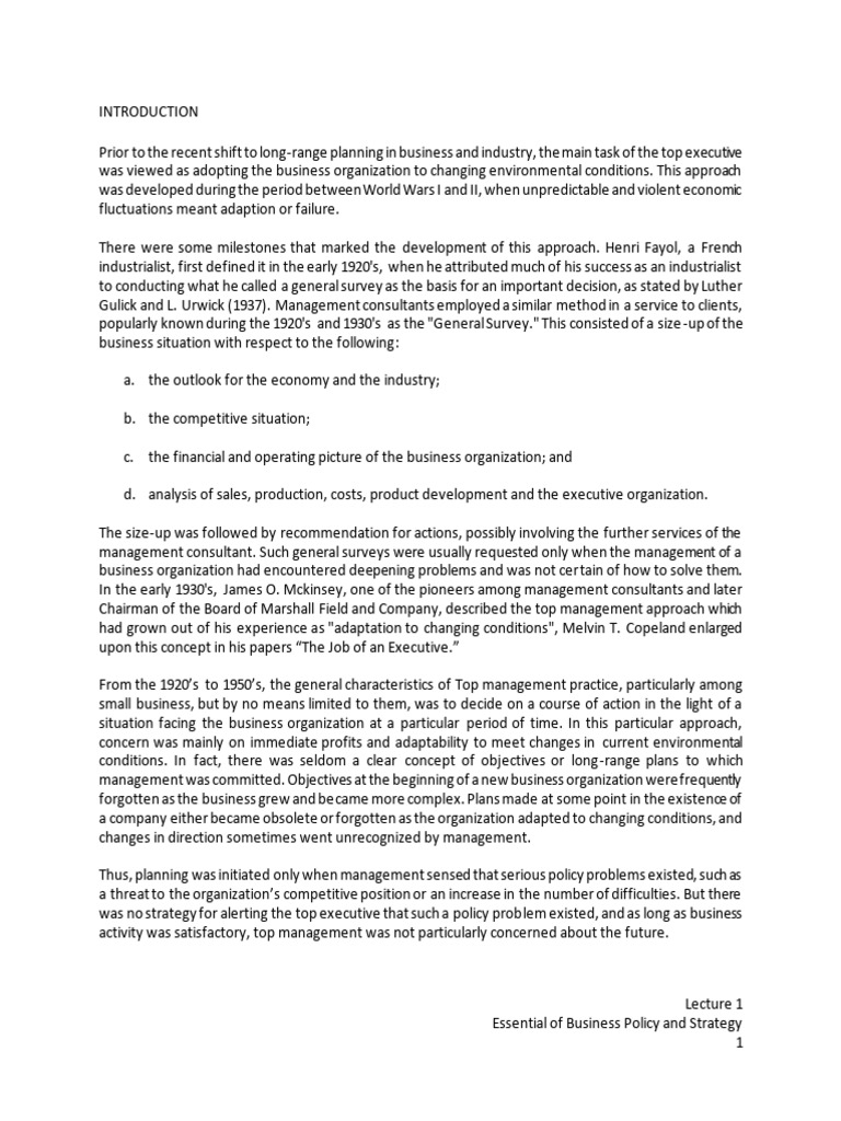 Business Policy and Strategy Essentials | PDF | Strategic Management ...
