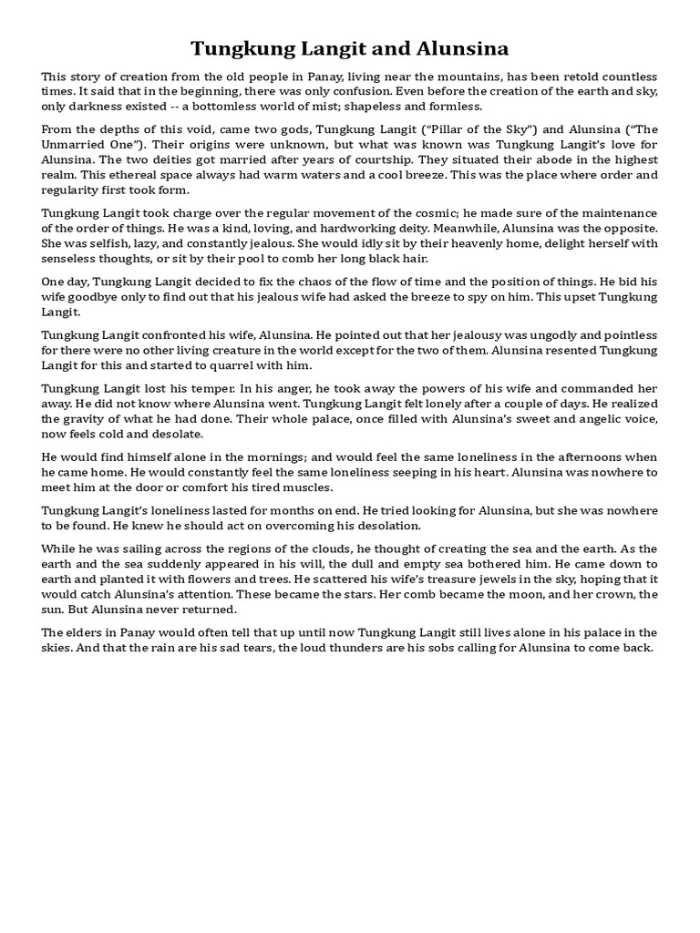 Tungkung Langit and Alunsina Suans Goodluck | PDF
