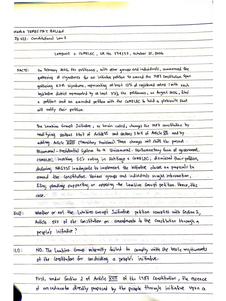Lambino V Comelec | PDF