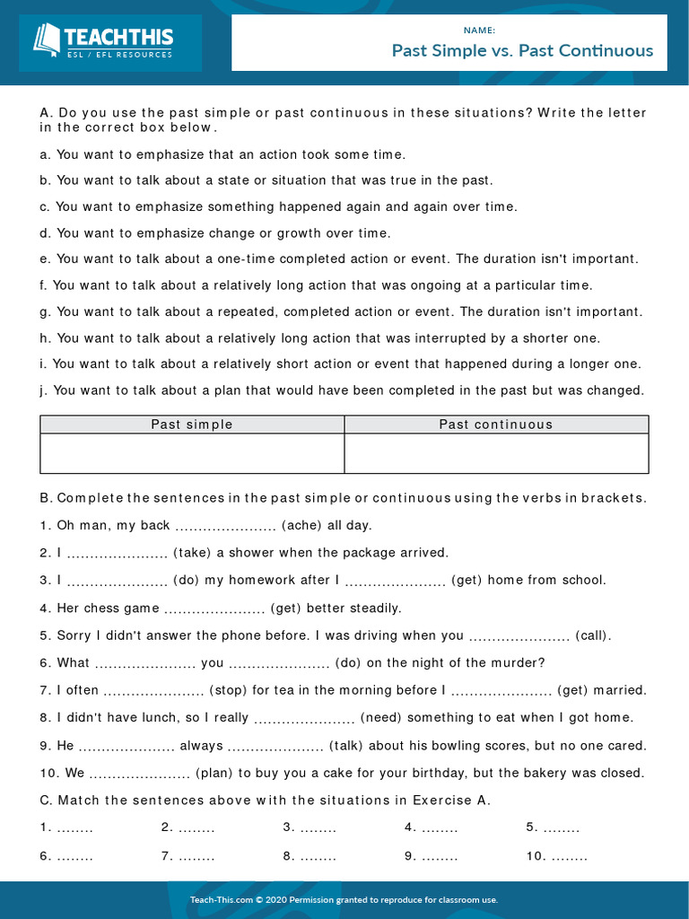 B1.1 Timelines PastcontinuousPastsimple1 | PDF | Grammar | Languages