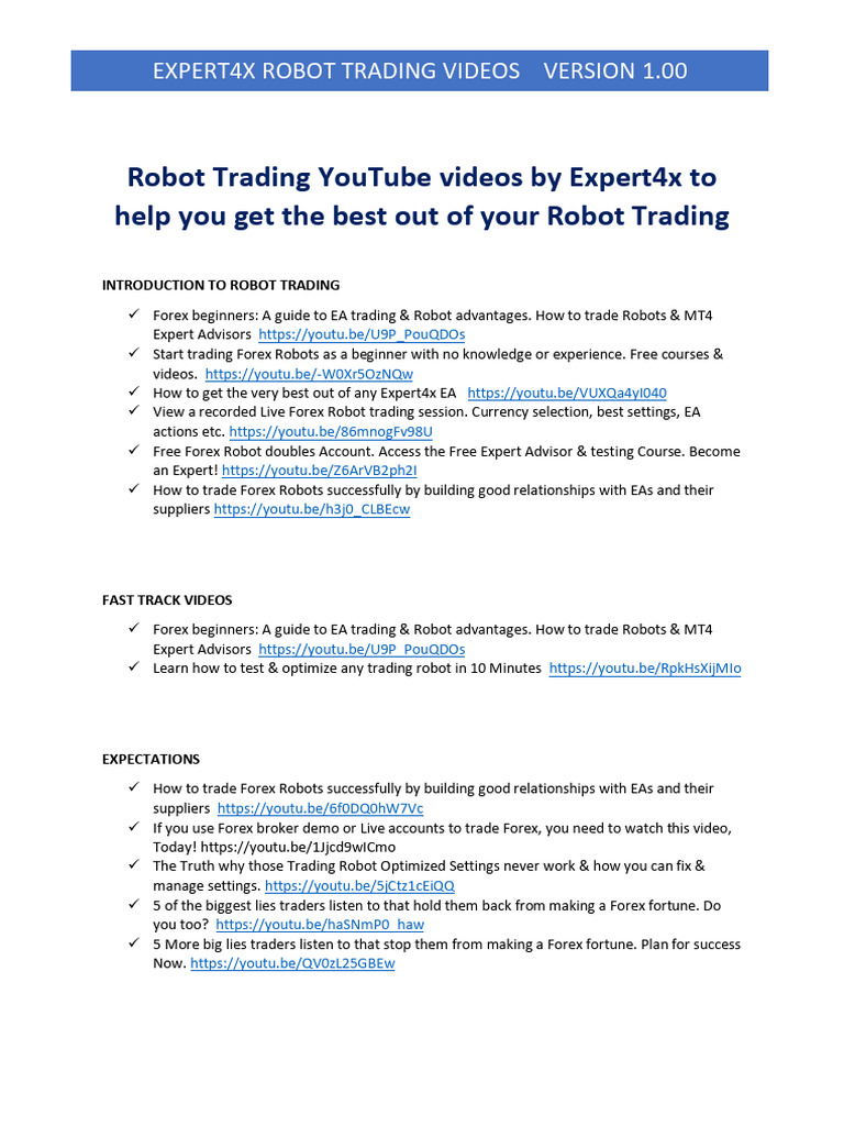 Robot Trading Course | PDF | Foreign Exchange Market | Computing