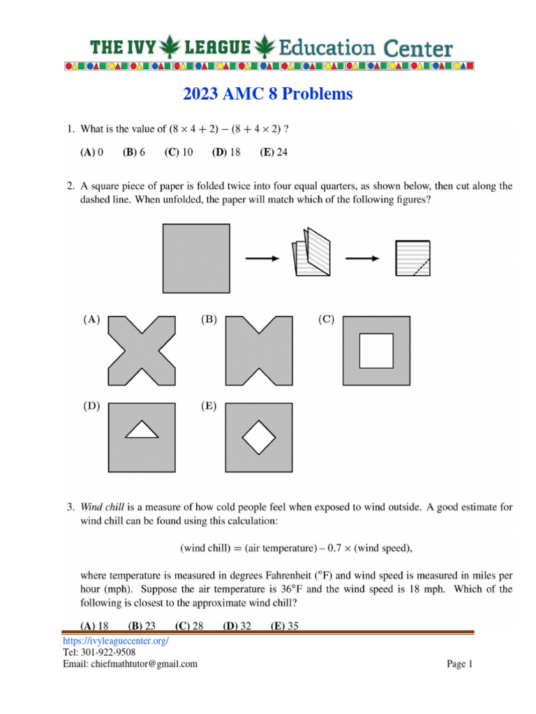 2023 Amc 8 Problems and Answers New | PDF | Business | Technology ...