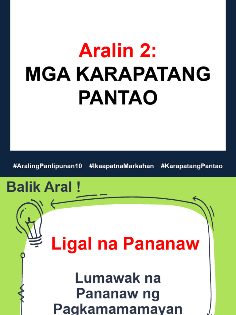 Week 3 Lesson Mga Karapatang Pantao | PDF