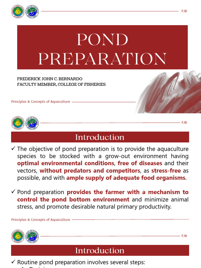 Steps for Effective Pond Preparation | PDF | Fertilizer | Soil