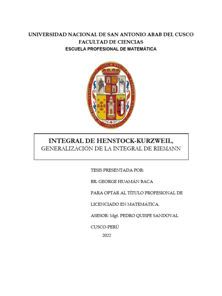 Integral de Henstock-Kurzweil y Riemann | PDF | Integral | Medida ...