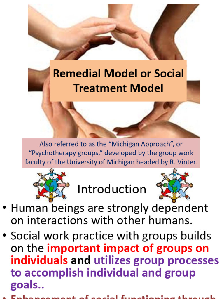 Remedial Model in Social Work Groups | PDF | Psychotherapy | Therapy