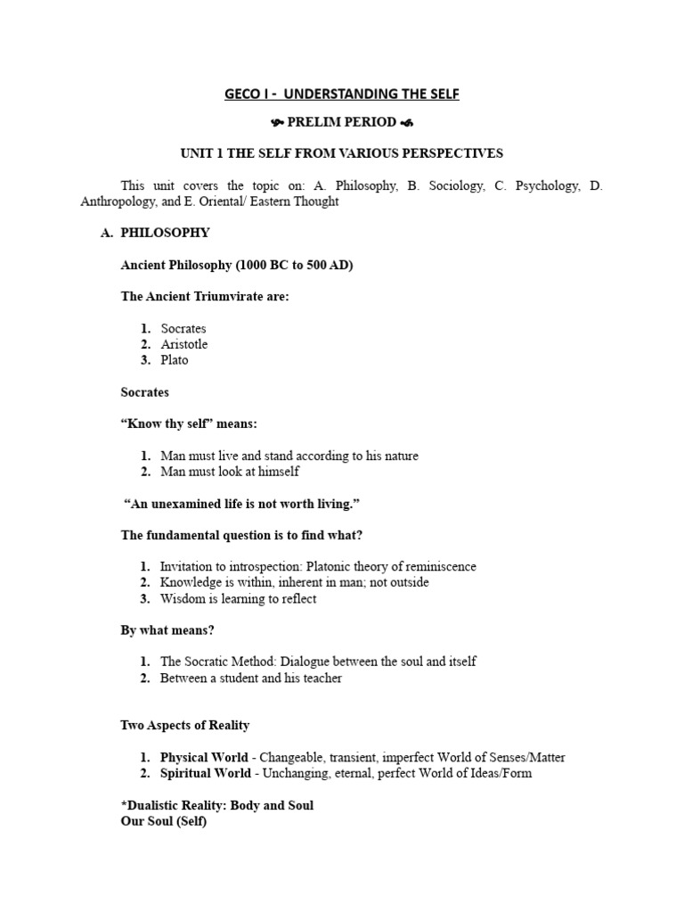 Revised Geco I Uts Prelims | PDF | Id | Soul