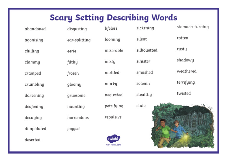 t2 or 314 Scary Setting Describing Word Mat | PDF
