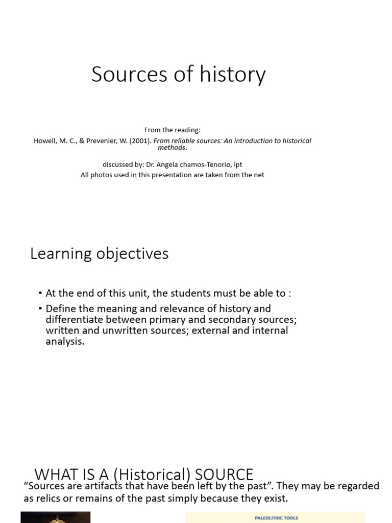Sources of History | PDF | Primary Sources
