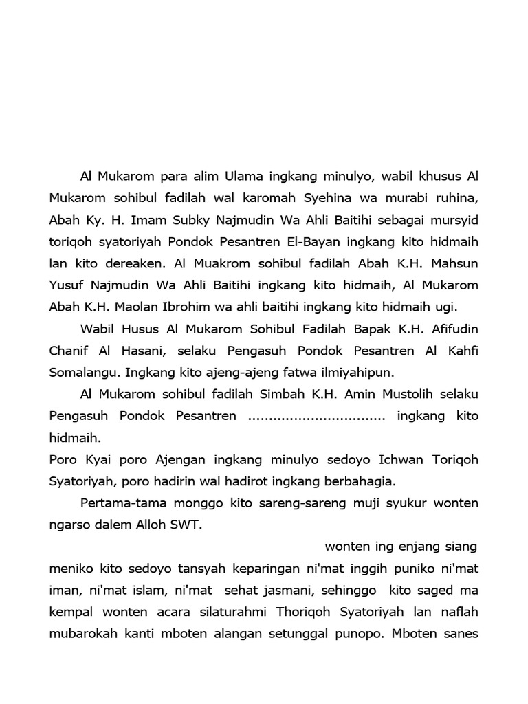 Al Mukarom para Alim Ulama Ingkang Minulyo | PDF | Agama & Spiritualitas