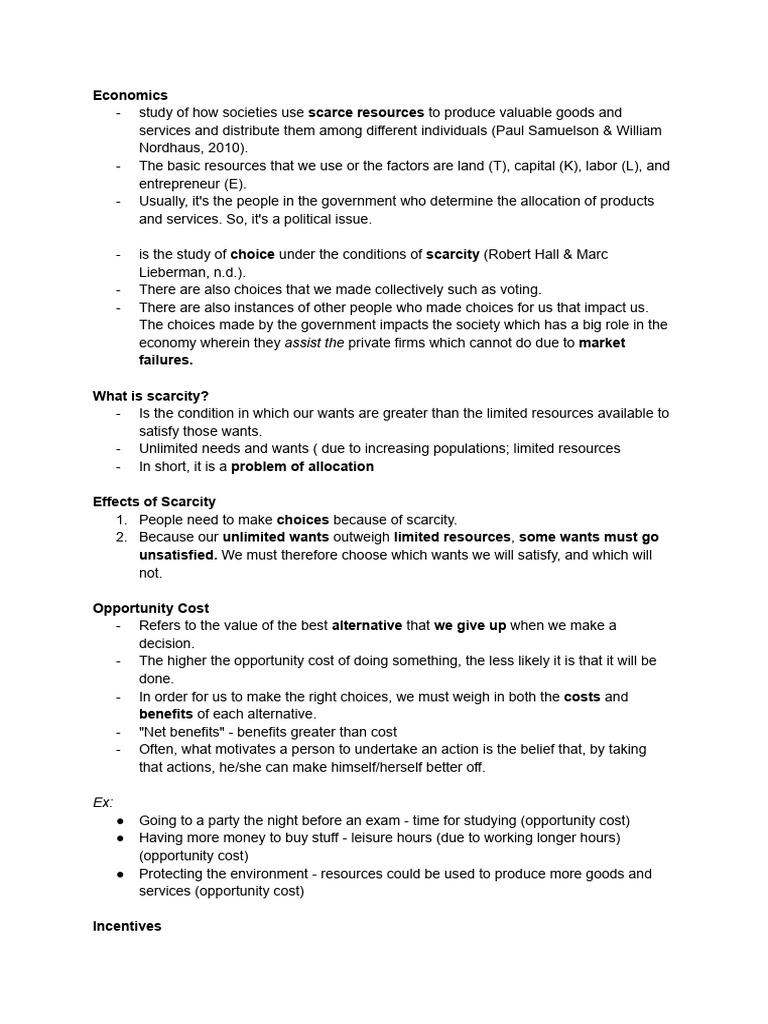 ECON 101 - Economics | PDF | Macroeconomics | Economics