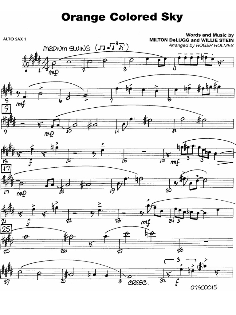 Orange Colored Sky - FULL Big Band (FV) Holmes | PDF Orange Colored Sky - FULL Big Band (FV) Holmes | PDF