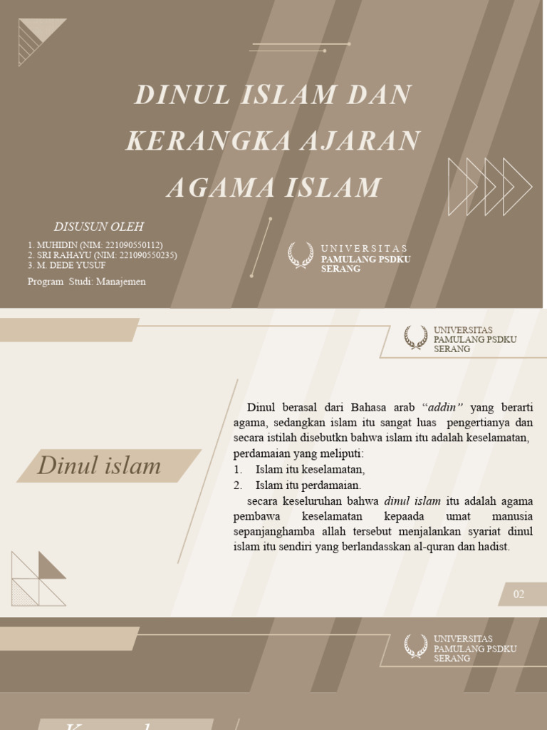 Dinul Islam Dan Kerangka Ajaran Agama Islam 3 | PDF