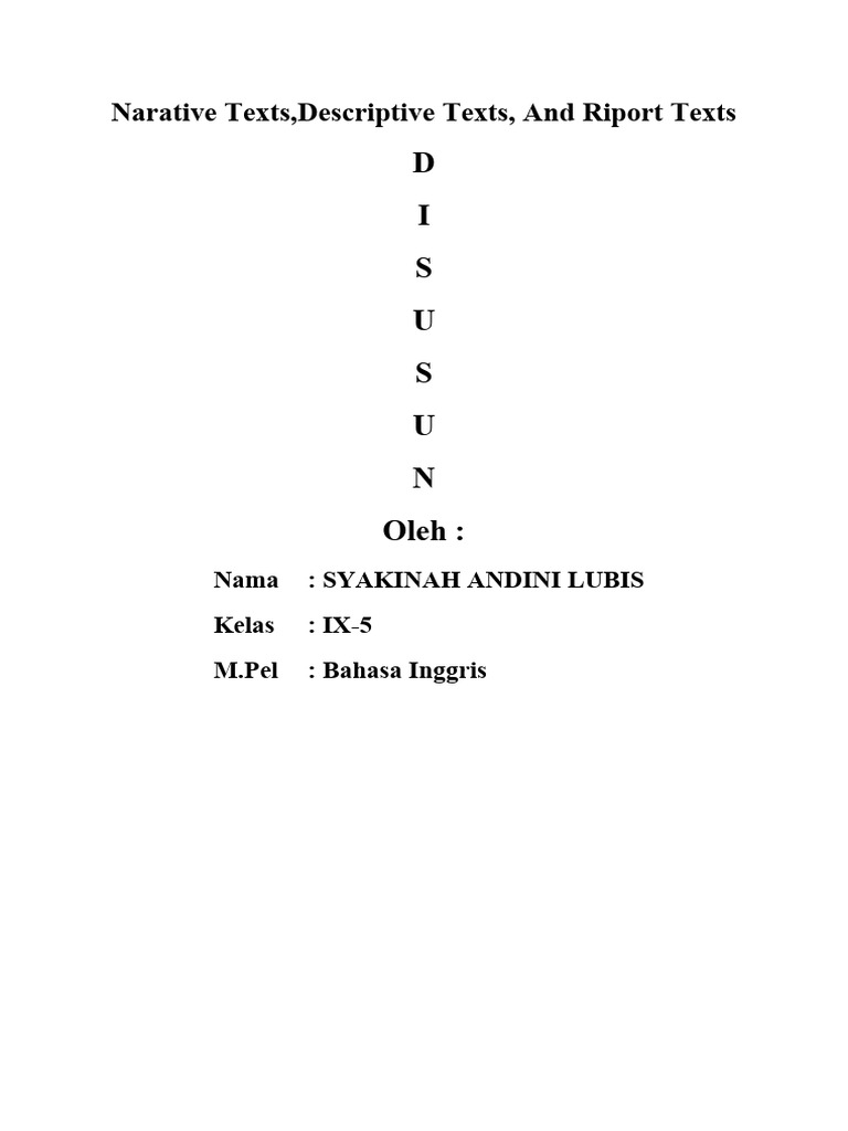 Contoh Descriptive Text Bahasa Inggris | PDF