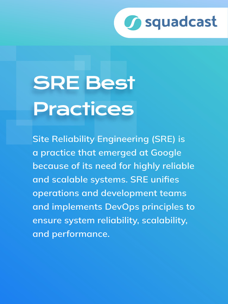 SRE Best Practices | Download Free PDF | Service Level Agreement | Reliability Engineering