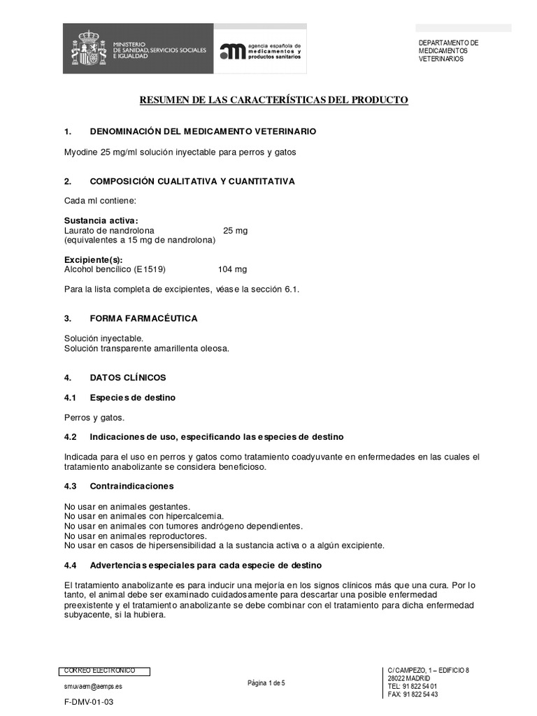 Ficha Técnica de Myodine 25 mg/ml | PDF | Medicamentos con receta | El ...