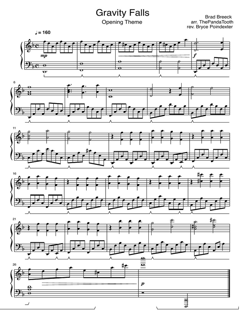 Gravity Falls Theme Sheet Music | PDF