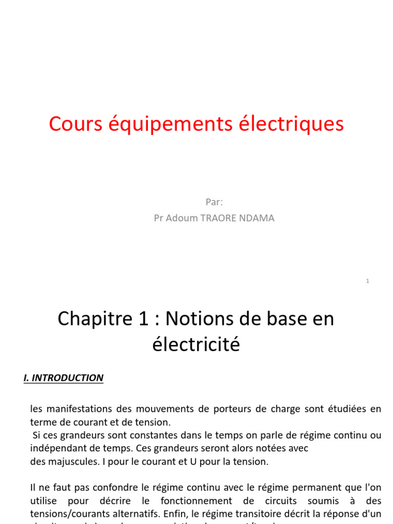 Cours D'electricité | Descargar gratis PDF | Tension électrique | Électricité