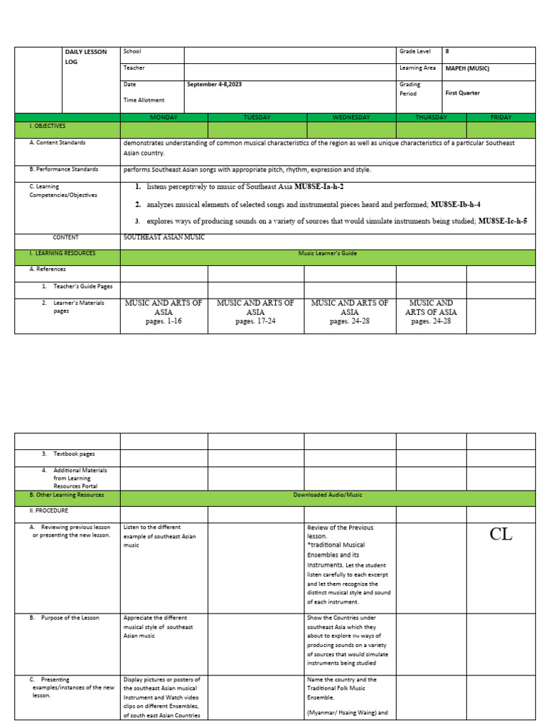 Grade 8 Southeast Asian Music Poster | PDF | Southeast Asia | Learning