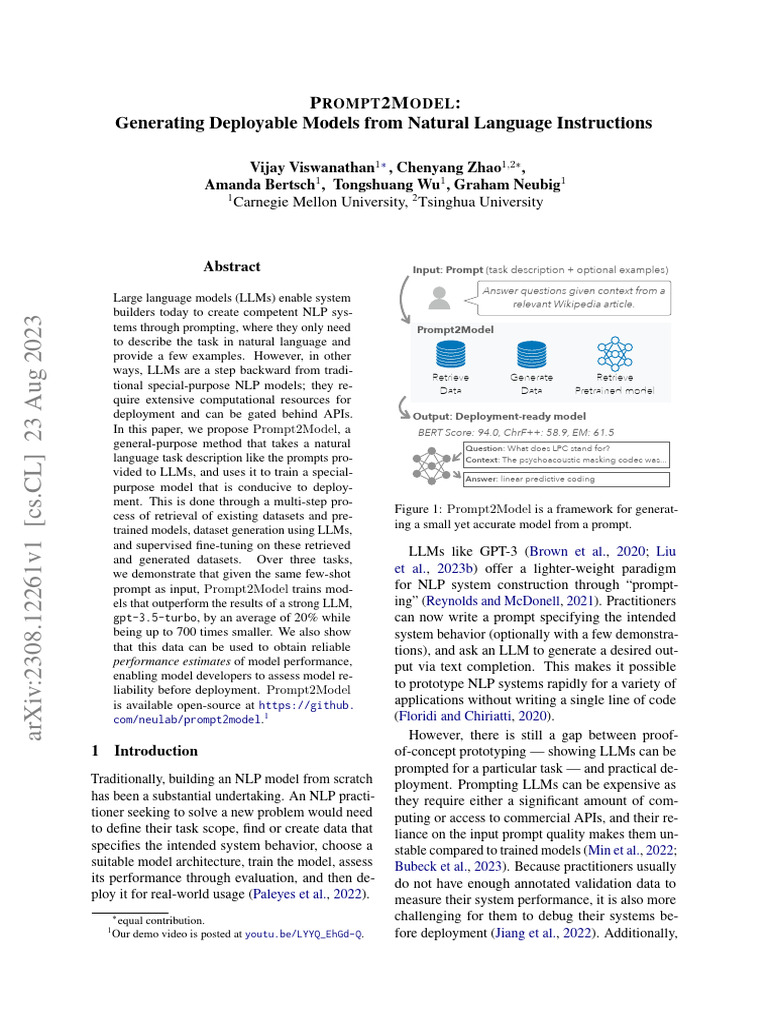 P 2M: Generating Deployable Models From Natural Language Instructions | PDF | Parsing | Prototype