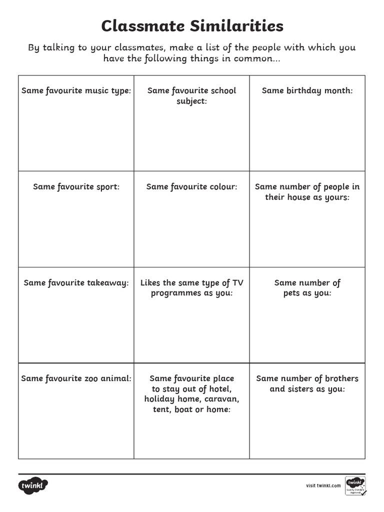 Classmate Similarities | PDF