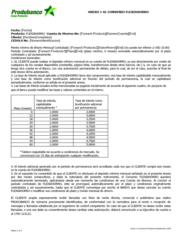 Anexo Flexiahorro | PDF | Bancos | Economias
