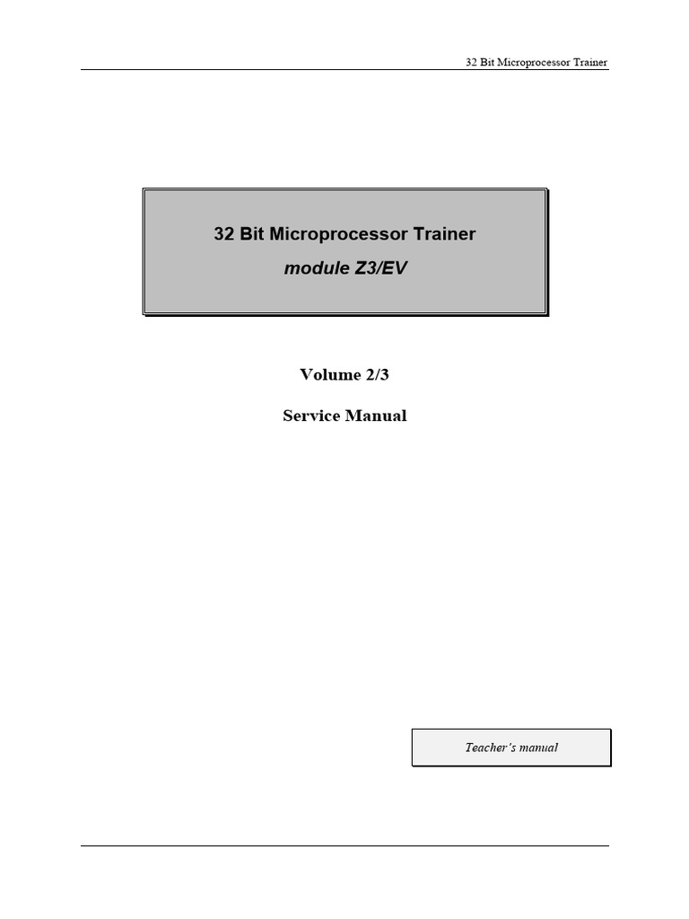 32 BIT MICROPROCESSOR TRAINER MODULE Z3-EV VoL.2-3 | PDF | Manufactured ...