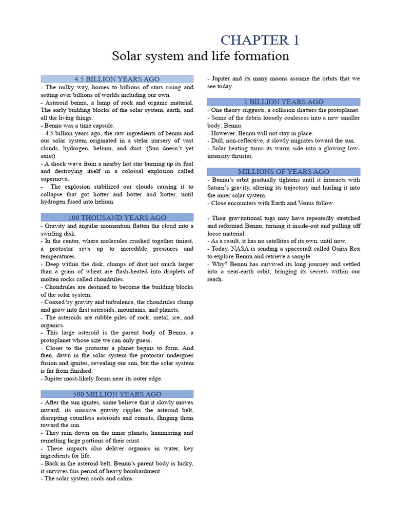 G11 ELS Notes | Download Free PDF | Solar System | Formation And ...