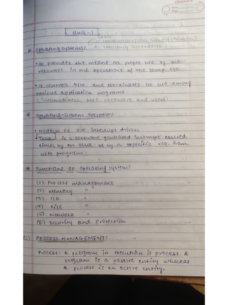 OS Unit 1 and 2 | PDF