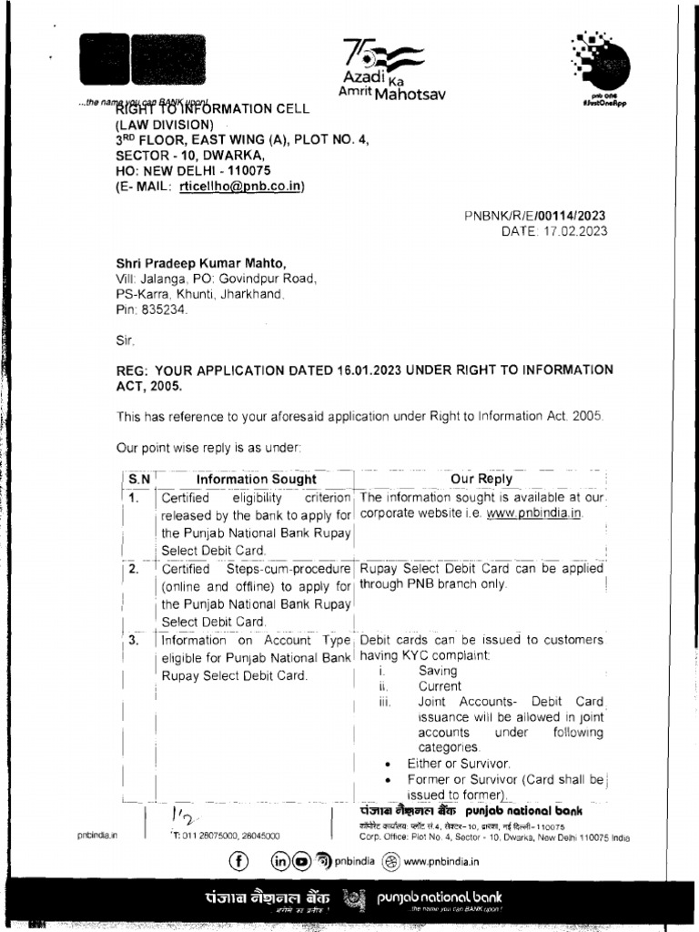 Punjab National Bank Rupay Select | PDF