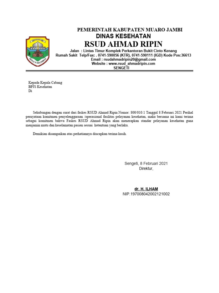 Komitmen BPJS RSUD Ahmad Ripin | PDF