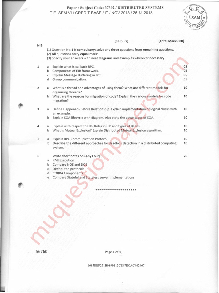 Te-It Sem6 DS Dec18 | PDF