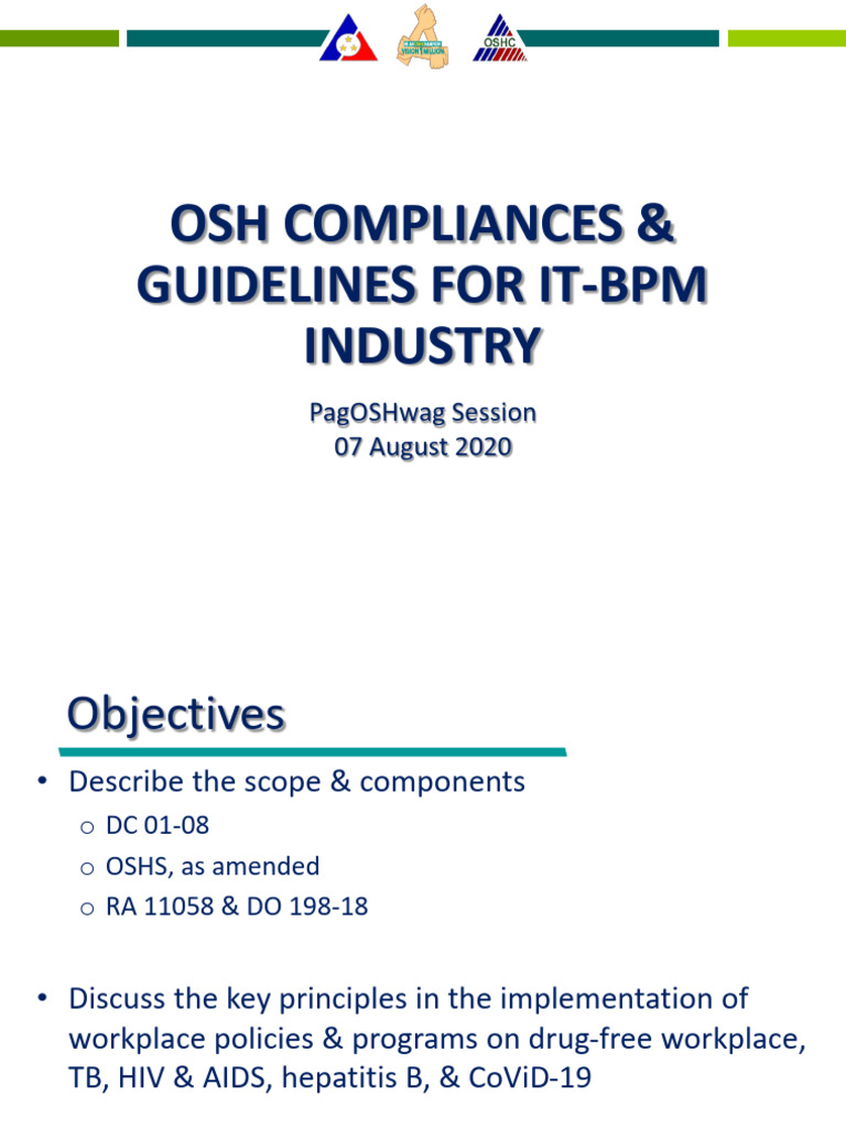 OSH Compliances For IT-BPM | PDF | Occupational Safety And Health ...