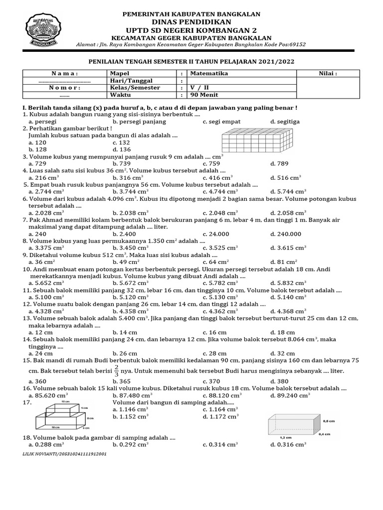 PTS 2 MTK Revisi | PDF | Metode & Bahan Ajar