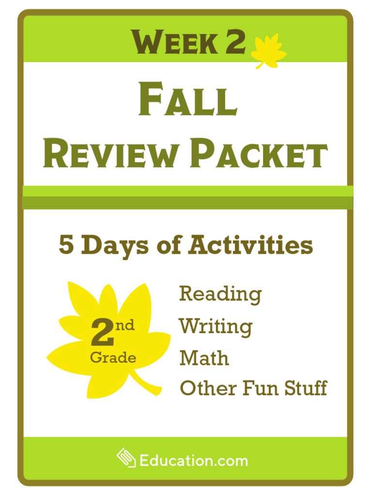 Fall Review Packet Second Grade Week 2 | PDF | Precipitation | Evaporation