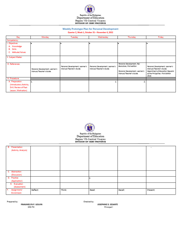 PerDev Q2.w1 | PDF | Teachers | Learning