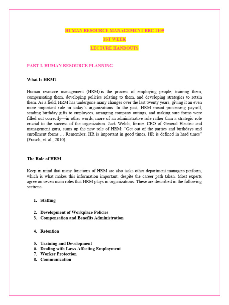 HRM 4470: Human Resource Planning Basics | PDF | Human Resources ...