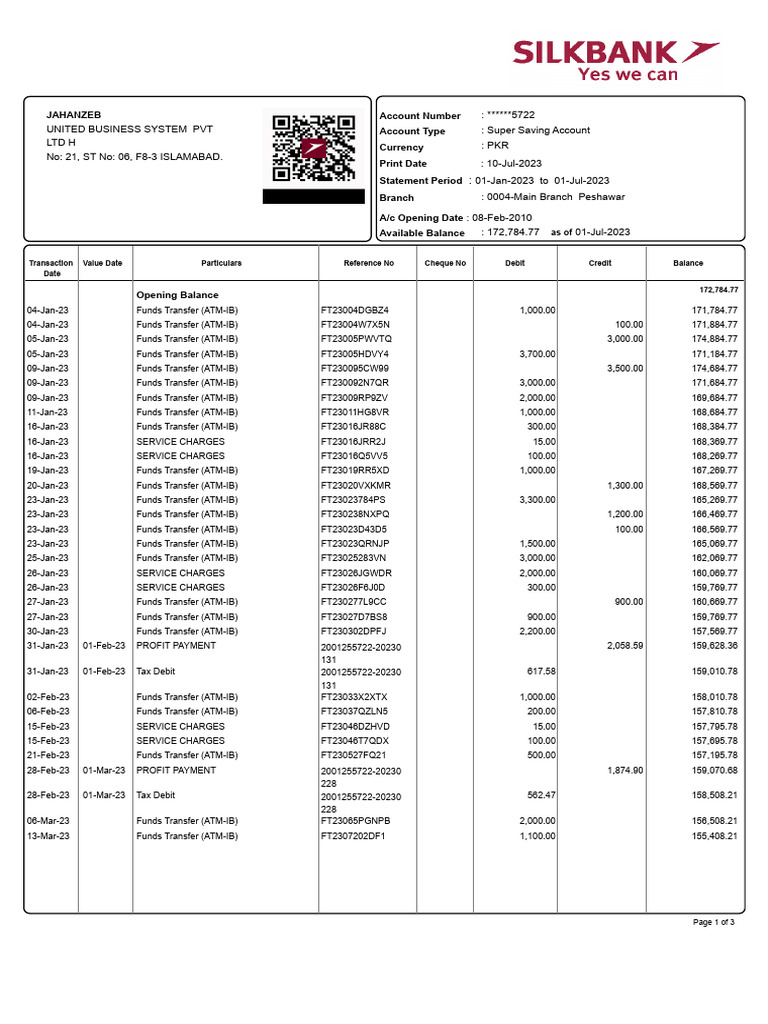 AccountStatement 00042001255722 | PDF | Wire Transfer | Debit Card