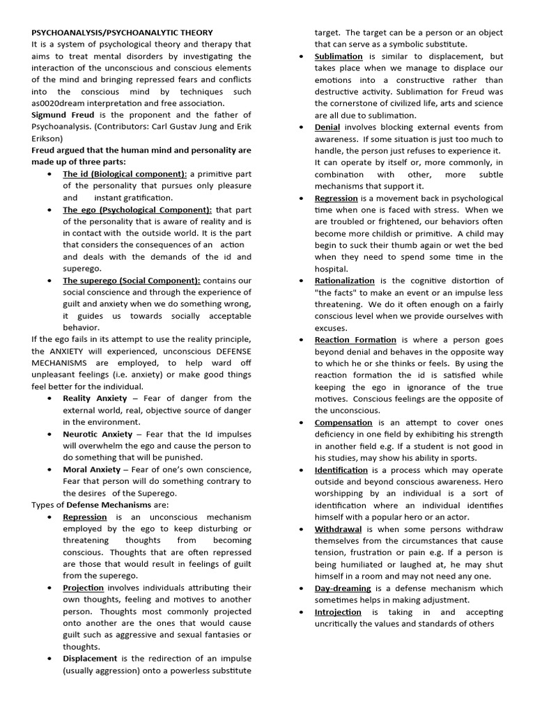 PSYCHOANALYSIS | Download Free PDF | Id | Psychoanalysis