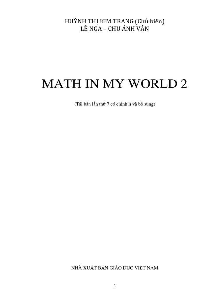 Math in My World 2 - Đáp Án (Answer Key) | PDF