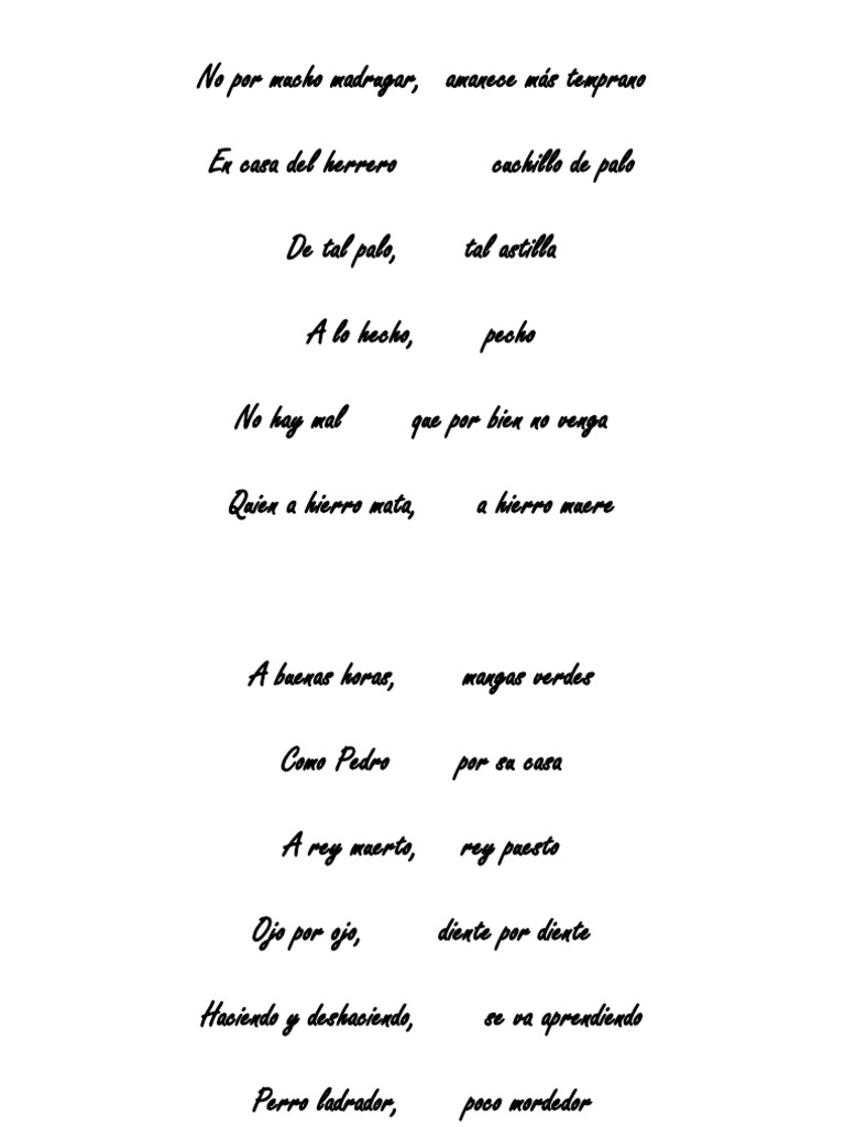 Recortable 40 Refranes CASTELLANO | PDF