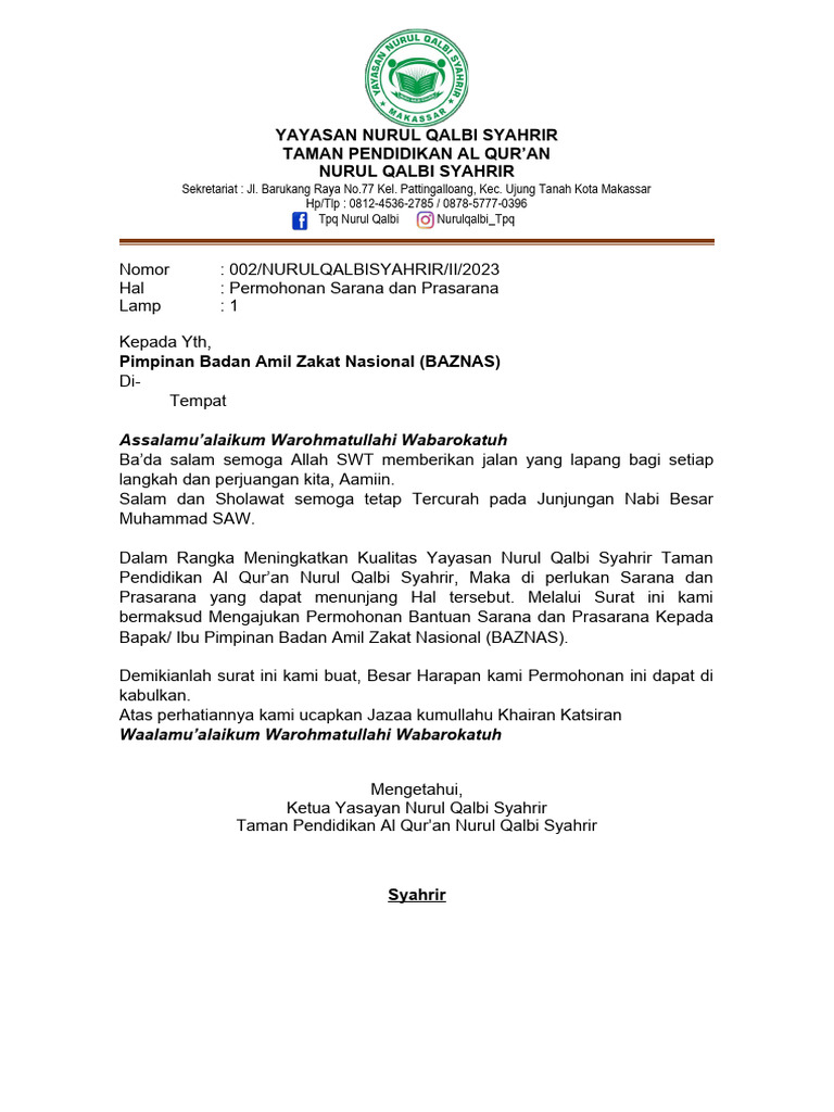 Proposal Baznas | PDF