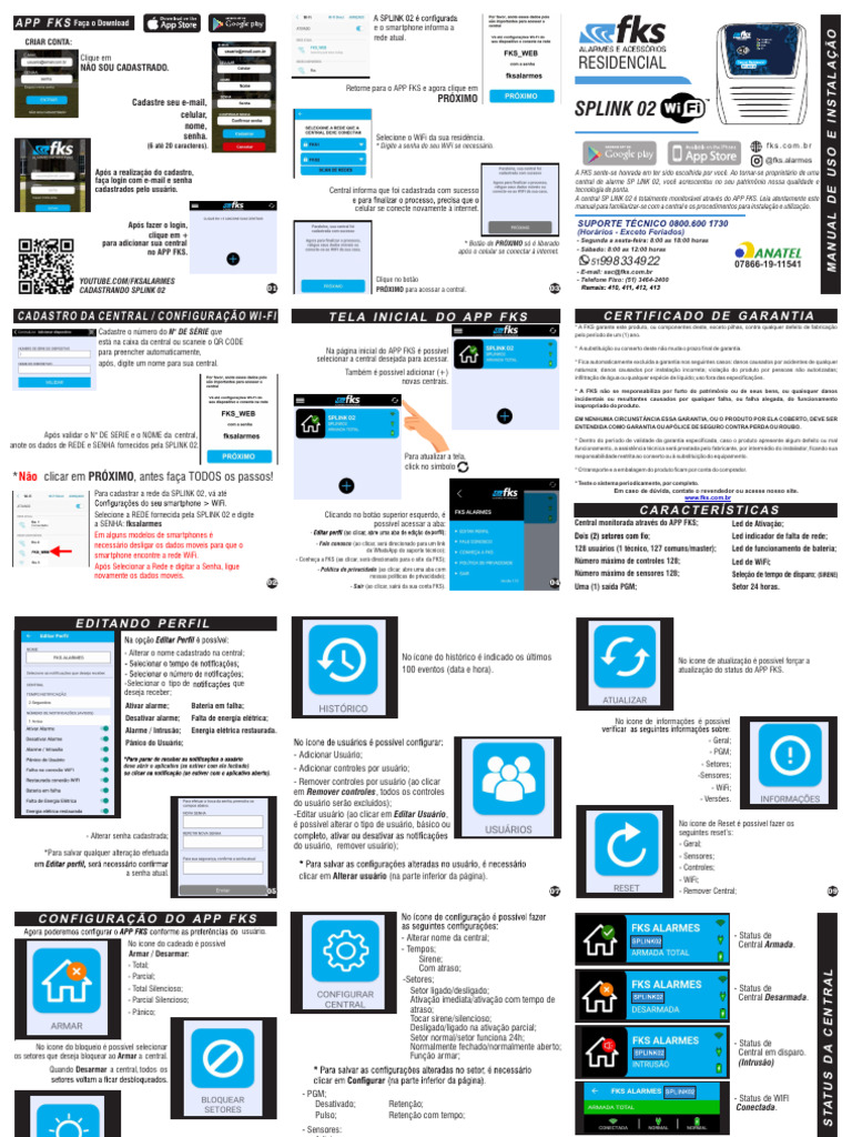 Manual de Uso da Central SP LINK 02 | PDF | Rede de computadores | Wi-Fi