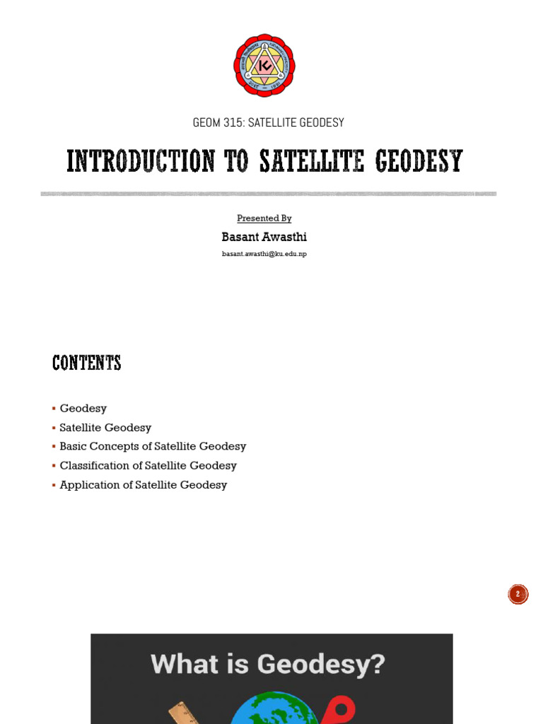 L1 - Introduction To Satellite Geodesy | PDF | Geodesy | Applied And Interdisciplinary Physics