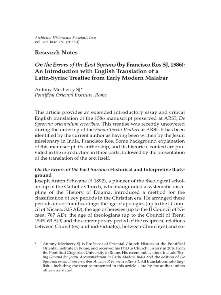 An Introduction With English Translation of A Latin-Syriac Treatise ...