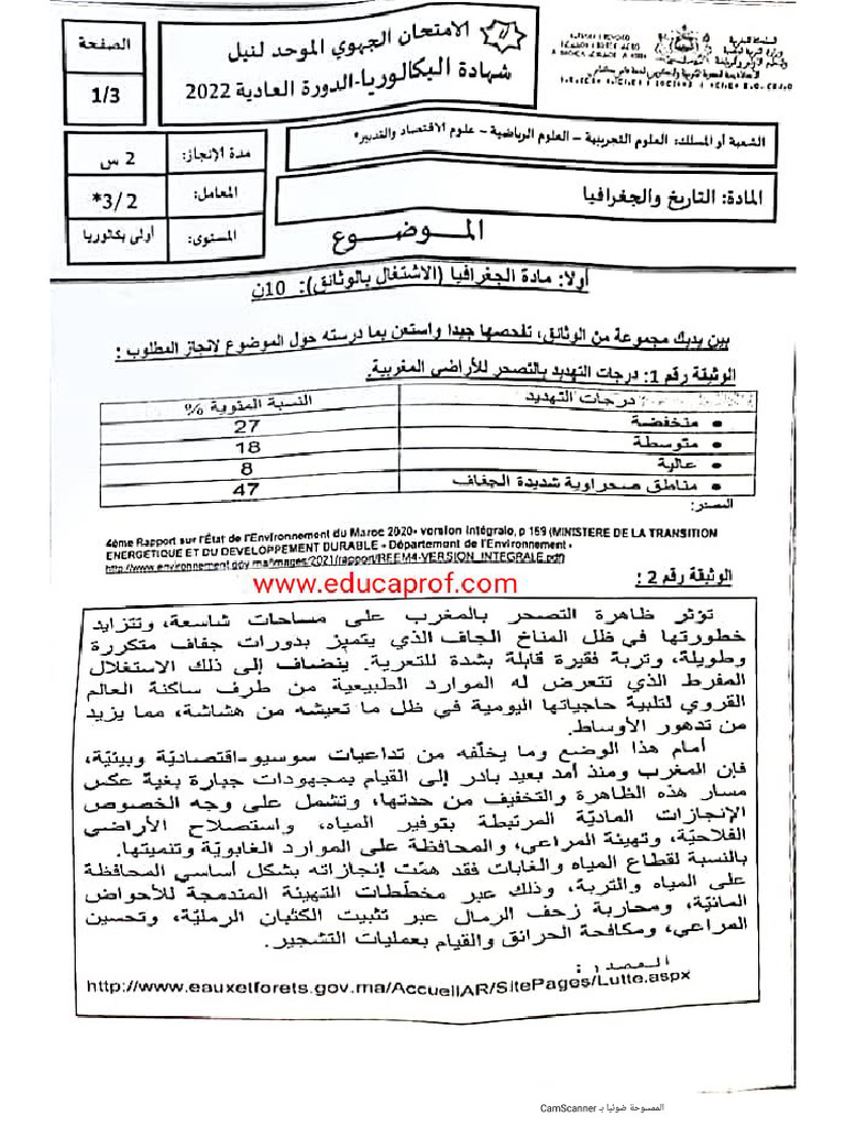 HG 1bac FM SC 2022 | PDF